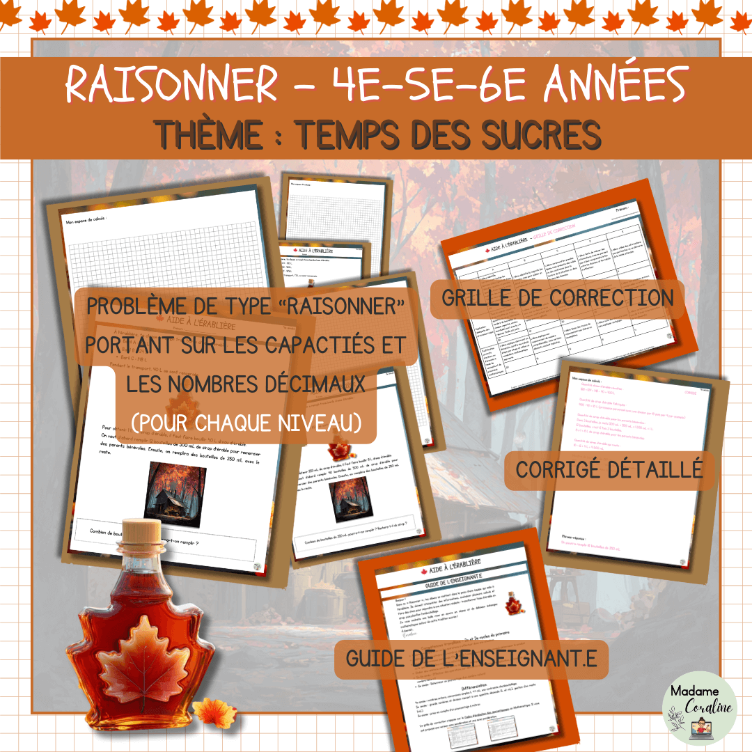 Raisonner mathématique | Temps des sucres | Situation-problème – Madame ...